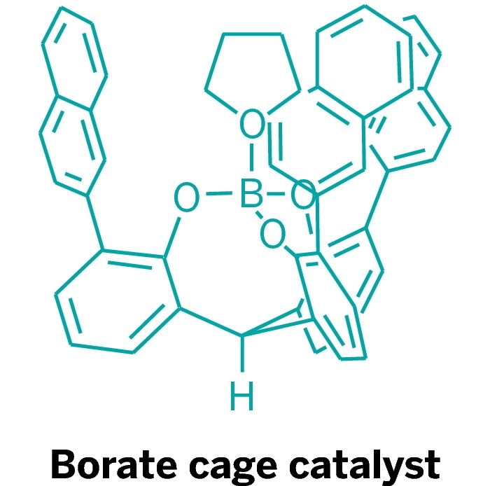 Cage-Shaped Borate Catalyst Recognizes Aromatic Aldehydes
