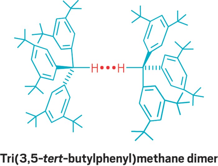 Bulky alkane dimer breaks record for distance between hydrogens on ...